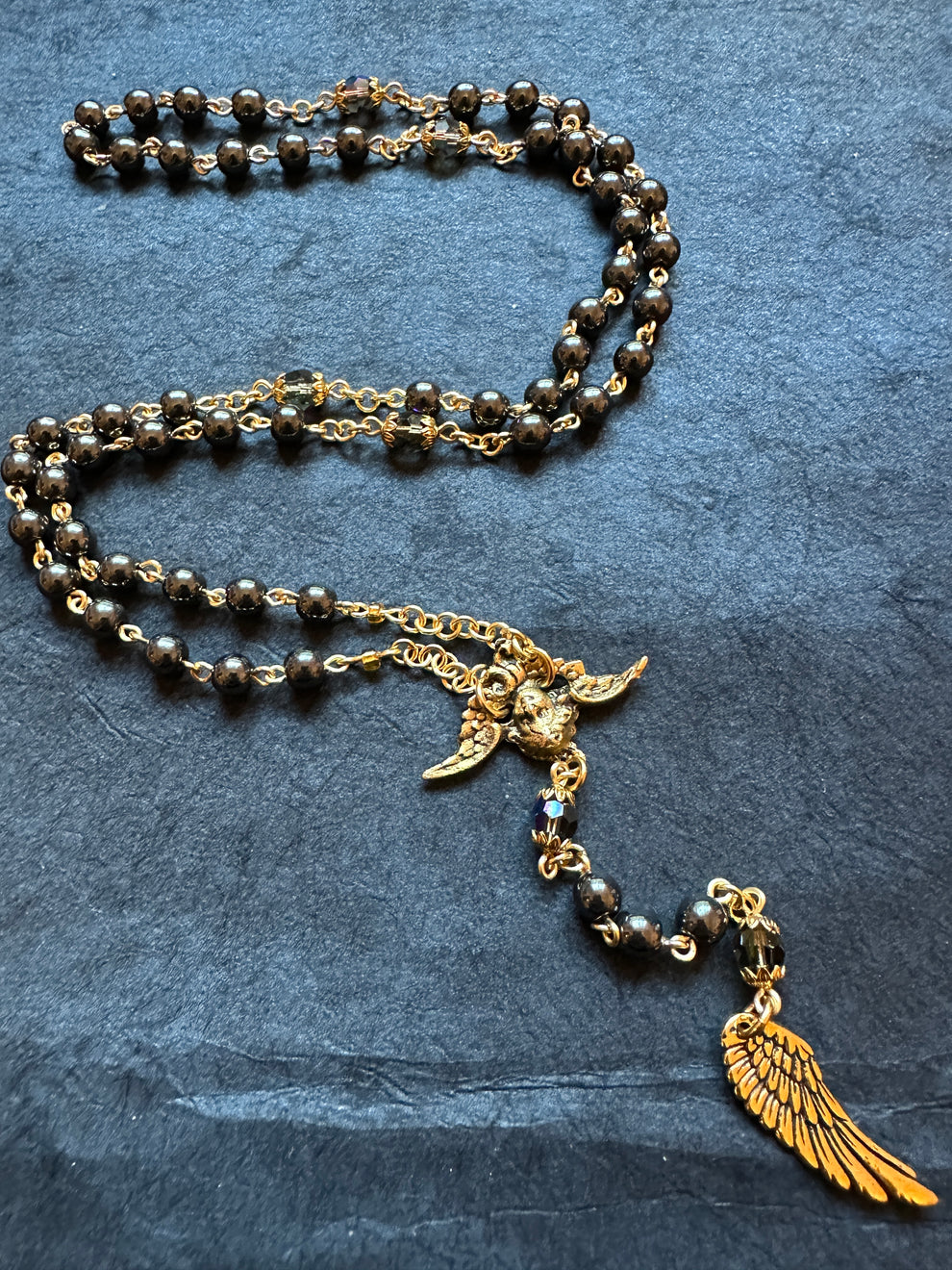 Gold Fallen Angel Rosary – Unholy Rosaries